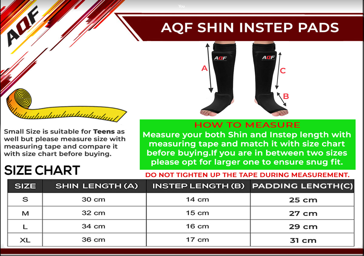 Buy Online Shin Instep Guards Elasticated - AQF Sports