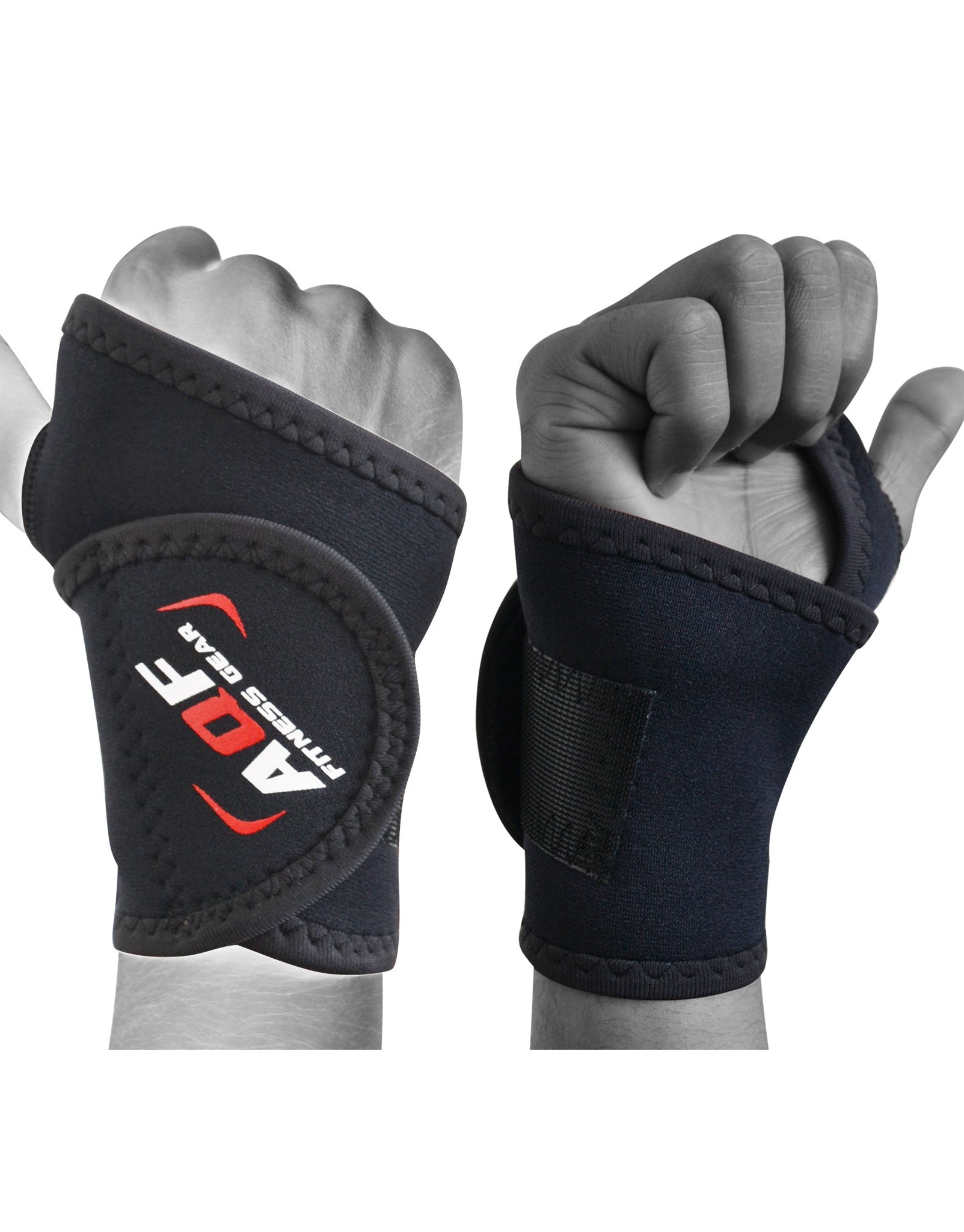 AQF Pair of Neoprene Wrist Support Wraps