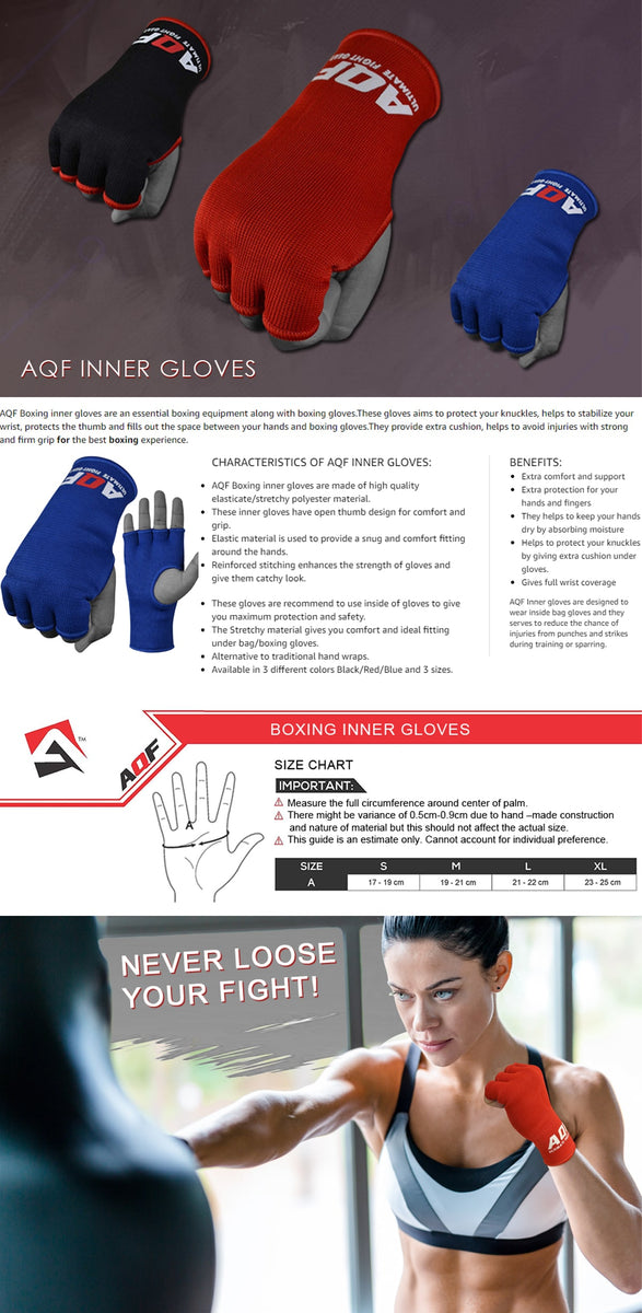 AQF Elasticated Inner Gloves Hand Wraps - Support and Comfort – AQF Sports